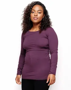 THE BSHIRT Nursing Long Sleeve Top - Plum