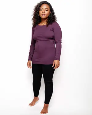 THE BSHIRT Nursing Long Sleeve Top - Plum