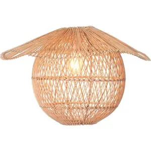 THE ARTISAN & COMPANY Rattan Lotus Orb Pendant Light - Natural