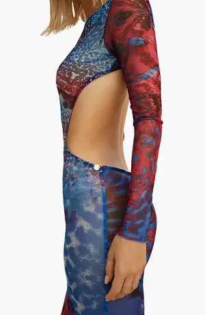 LUNA B Bia Maxi Dress - Blue Pattern