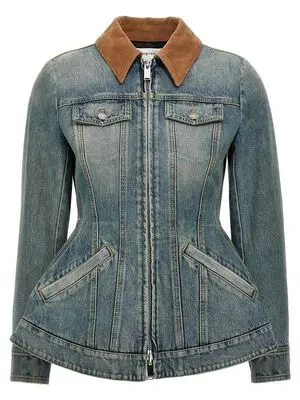 ALEXANDER MCQUEEN Flared Denim Jacket