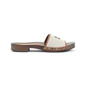 Miu Miu Burgundy Leather Sandals - Brown