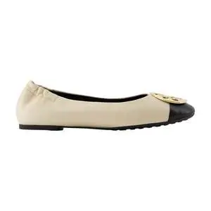 Tory Burch Claire Cap-Toe Ballerinas - White