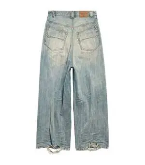 Balenciaga Logo Embroidered Wide-leg Jeans