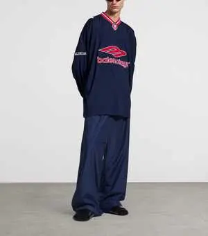 Balenciaga Oversized Tape Logo T-shirt - Blue