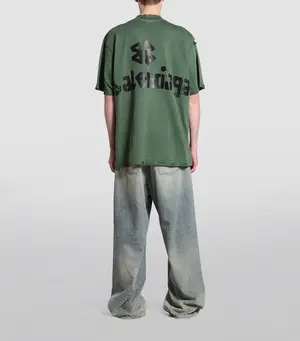 Balenciaga Oversized Logo T-shirt - Brown
