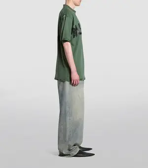 Balenciaga Oversized Logo T-shirt - Brown