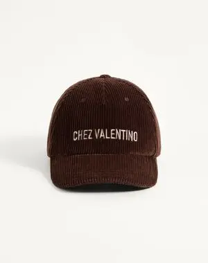 Valentino Garavani Chez Velvet Baseball Cap - Brown