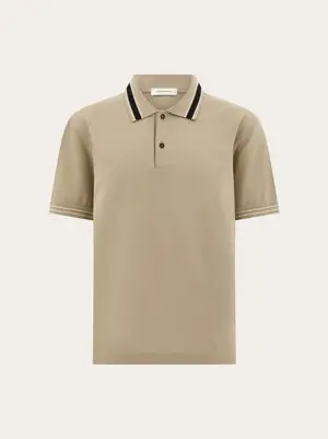 FERRAGAMO Short Sleeve Polo Shirt - Beige