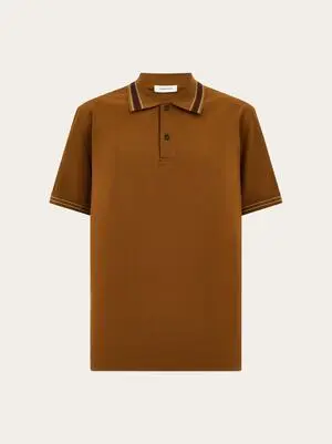 FERRAGAMO Short Sleeve Polo Shirt - Brown