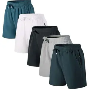 BENBEN 5-pack Zipper Pocket Gym Shorts - Navy/black/grey/teal/white