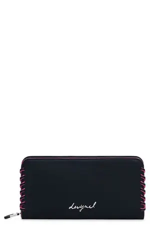 Desigual Long Faux Leather Wallet - Black