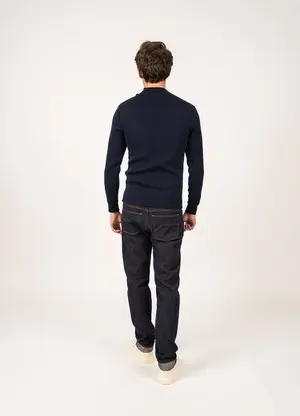 Saint James Matelot Wool Fisherman Sweater - Navy