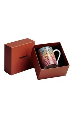 MISSONI HOME TABLEWARE Mug Cup Zig Zag In Luxury Box Jarris 156 Diam. 3", H 3.9 - Multicolor
