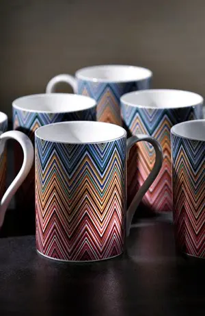 MISSONI HOME TABLEWARE Mug Cup Zig Zag In Luxury Box Jarris 156 Diam. 3", H 3.9