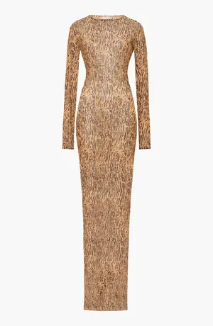 LUNA B Maxi-length Leopard Print Dress