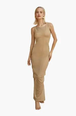 LUNA B Rope Detailed Maxi Dress - Gold