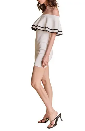 Endless Rose Contrast Detail Ruffle Mini Dress