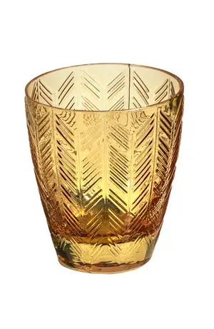 MISSONI HOME TABLEWARE Wine Glasses Zig Zag Set Of 6 9.8 Oz, Diam. 3.25 - Amber
