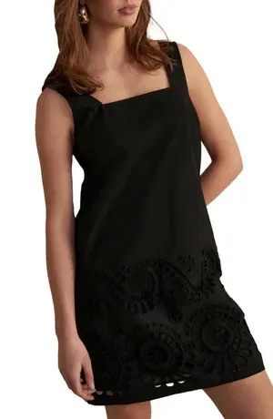 NEXT Cutwork Cotton Minidress - Black