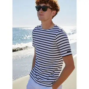 SAINT JAMES Levant Moderne Breton Stripe Short Sleeve Shirt