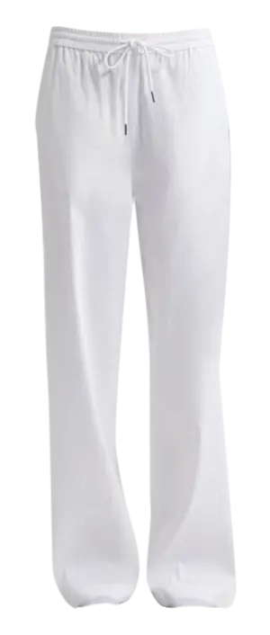 Theory Linen Blend Drawstring Pants - White