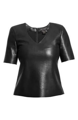 AS By DF Felicity Recycled Leather V-neck Top