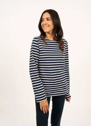 Saint James Minquiers Moderne Striped Shirt - Navy/ecru