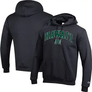 Champion Hawaii Rainbow Warriors Arched Logo Fleece Pullover Hoodie - Black