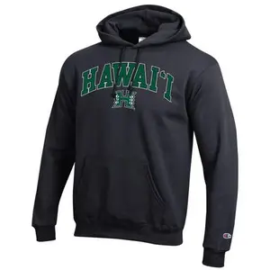 Champion Hawaii Rainbow Warriors Arched Logo Fleece Pullover Hoodie - Black