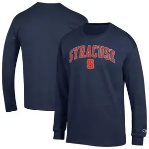 Champion Syracuse Orange Arch Over Logo Long Sleeve T-shirt - Navy