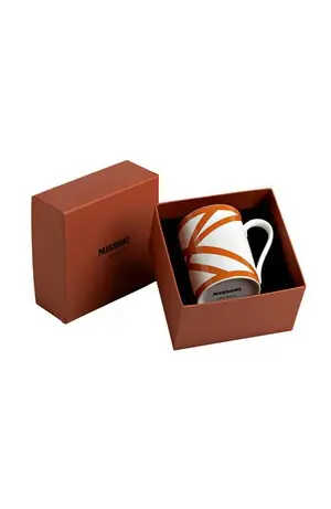 MISSONI HOME TABLEWARE Mug Cup Nastri In Luxury Box Orange Diam. 3", H 3.9 - Multicolor
