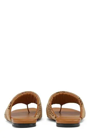Mcm Lauretos Raffia Jacquard Flat Sandals