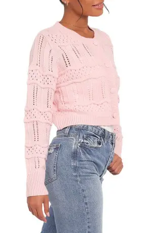 PETAL & PUP Pointelle Knit Crop Cardigan