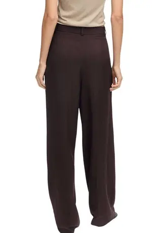 Mango Pleated Wide Leg Trousers