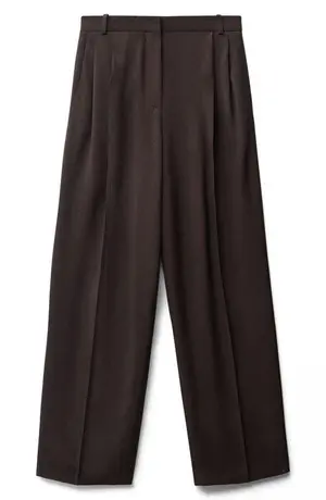 Mango Pleated Wide Leg Trousers