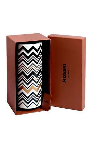 MISSONI HOME TABLEWARE High Vase Zig Zag Gold Diam. 6.3