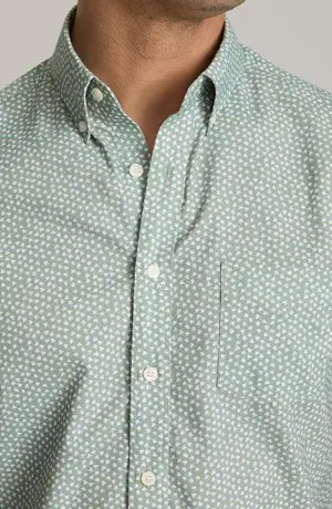 UNTUCKIT Ivers Short Sleeve Performance Button-down Shirt - Green