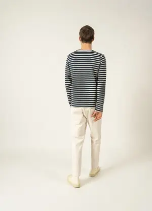 Saint James Meridien Moderne Heavyweight Breton Shirt - Navy/ecru