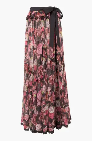 LUNA B Floral Maxi Skirt