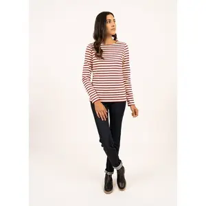 Saint James Meridame Ii Authentic Heavyweight Breton Shirt - Ecru/maroon