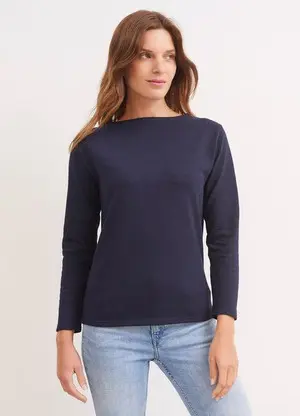 Saint James Guildo Boatneck Breton Shirt - Navy