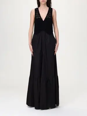 TWINSET Crocheted V-neck Maxi Dress