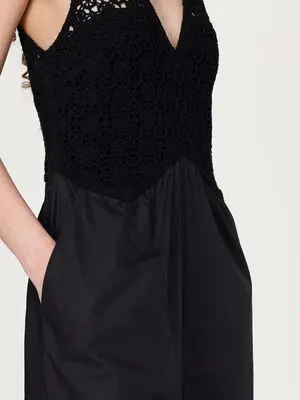 TWINSET Crocheted V-neck Maxi Dress