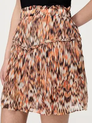 Isabel Marant Étoile Printed Pleated Mini Skirt - Orange