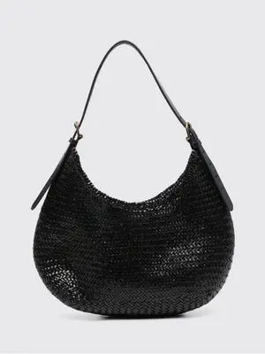Dragon Diffusion Mezza Luna Woven Leather Shoulder Bag - Black
