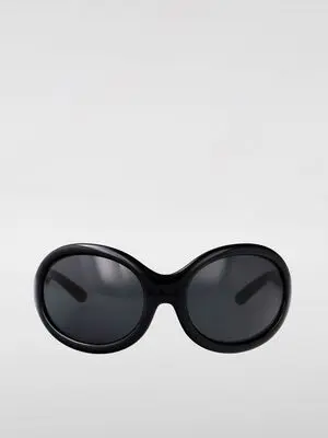 Dolce & Gabbana Oval Sunglasses With Gold Tone Dg Logo - Black