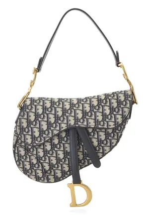 Dior Oblique Jacquard Saddle Bag - Navy