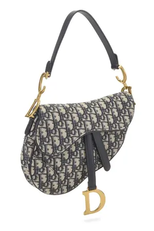 Dior Oblique Jacquard Saddle Bag - Navy