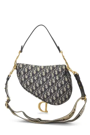 Dior Oblique Jacquard Saddle Bag - Navy